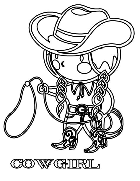 Cowgirl Coloring Page