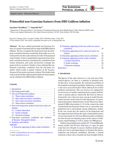 Pdf Primordial Non Gaussian Features From Dbi Galileon Inflation