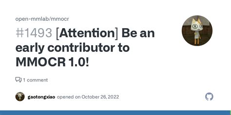 Attention Be An Early Contributor To MMOCR 1 0 Issue 1493 Open