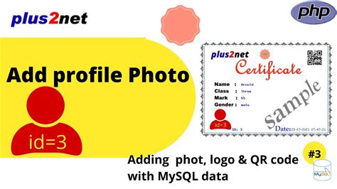 Generating Certificates Using Student Photo QR Code Logo With Data