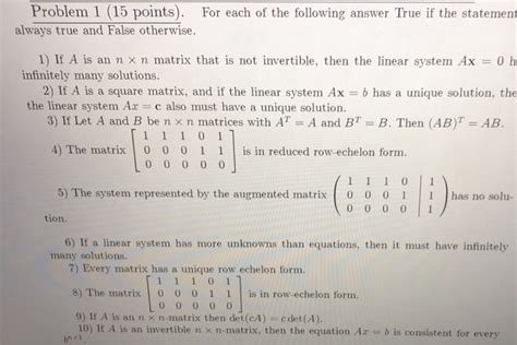 Solved Problem 1 15 Points For Each Of The Following