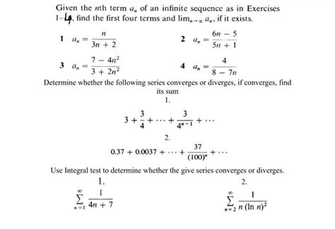 Solved 11 2 Am 3 An Given The Nth Term A Of An Infinite