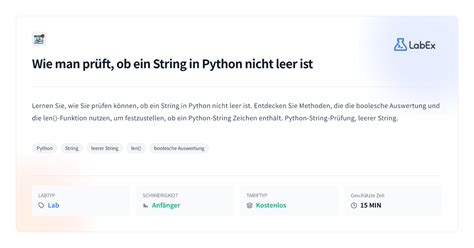 Wie Man Prüft Ob Ein String In Python Nicht Leer Ist Labex