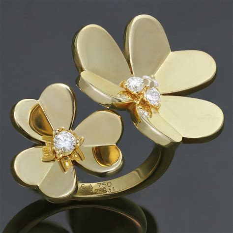 1990s Van Cleef And Arpels Frivole Diamond Gold Ring At 1stdibs