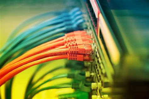 Network Switch And Ethernet Cables Stock Photo Image Of Industry Cord 65543554