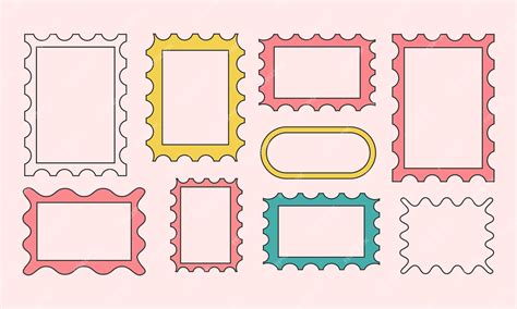 Premium Vector Set Of Different Rectangle Frames With Wavy Edges Cute