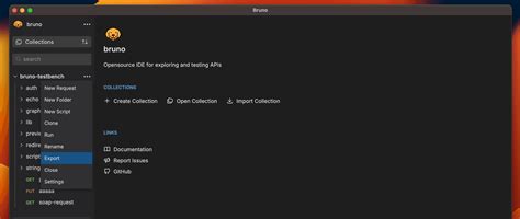 Exporting Collections Bruno Docs