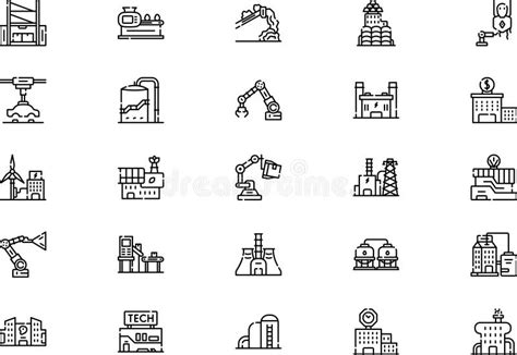 Factory Icons Pack Collection Is A Vector Illustration With Editable