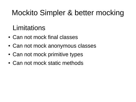 Mockito Simpler And Better Mocking Ppt