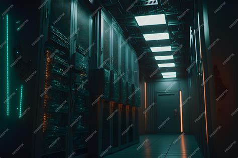 Premium Ai Image Server Racks In Computer Network Security Server Room Data Center Neural