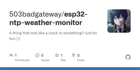 GitHub Badgateway Esp Ntp Weather Monitor A Thing That Look Like A Clock Or Something