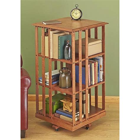 Revolving Danner Inspired Bookcase Woodworking Plan From Wood Magazine