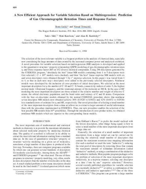 Pdf A New Efficient Approach For Variable Selection Based On Multiregression Prediction Of