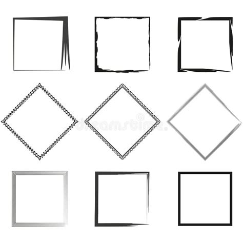 Square Icon Set Diverse Designs Artistic Details Vector Illustration