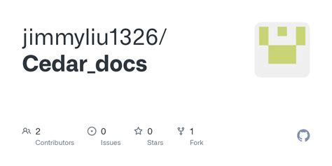 Github Jimmyliu1326cedardocs
