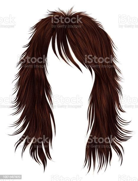 유행 여자 긴 머리 레드 색상입니다 뷰티 패션입니다 현실적인 3d 갈색 머리에 대한 스톡 벡터 아트 및 기타 이미지 갈색 머리 털 0명 Istock
