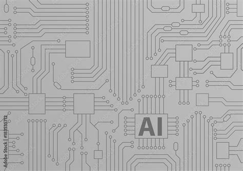 Artificial Intelligence AI Concept As Vector Background With CPU Microchips Stock Vector