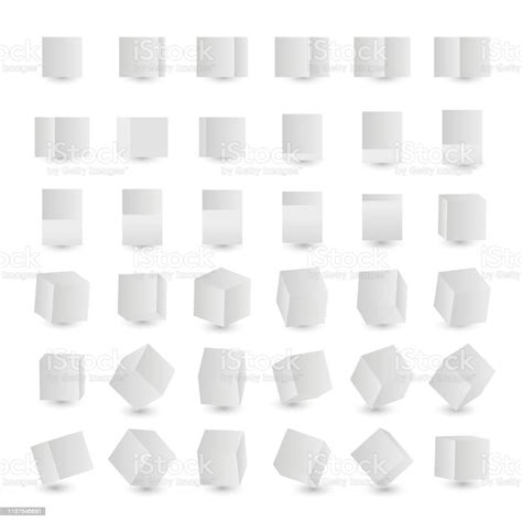 서로 다른 위치에 있는 큐브로 설정 합니다 3d 벡터 일러스트 기하에 대한 스톡 벡터 아트 및 기타 이미지 기하 기하 도형 입방체 Istock
