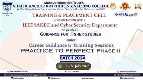 Placement Cell Sakec On Linkedin Training And Placement Cell In Association With Ieee Sakec And