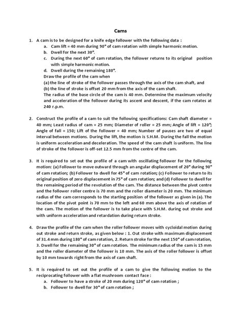 unsolved problems on cam design pdf rotation around a fixed axis