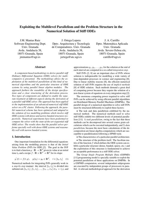 Pdf Exploiting The Multilevel Parallelism And The Problem Structure In The Numerical Solution