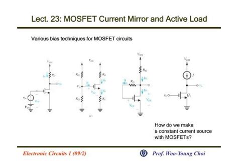 Lect 23 Mosfet Current Mirror And Active Load