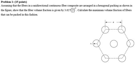 Solved Problem 1 15 Points Assuming That The Fibers In A Unidirectional Continuous Fiber