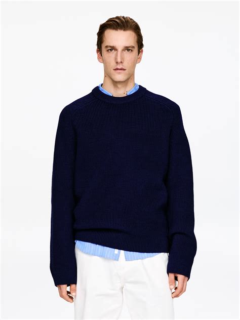 Relaxed Wool Jumper Dark Blue Men Arket Gb