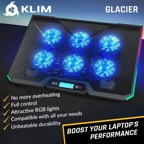 Klim Glacier Cooling Pad 6 Fans Rgb Lighting Klim Technologies