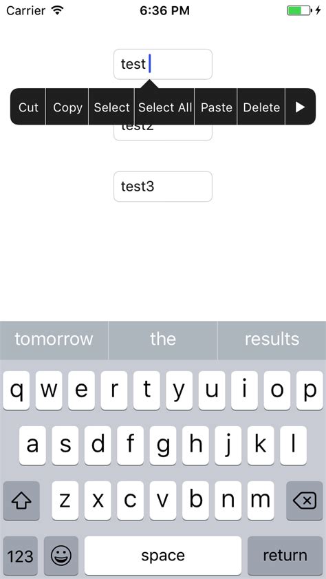 ios uitextfield inside xib nib does not show copy paste etc context menu stack overflow