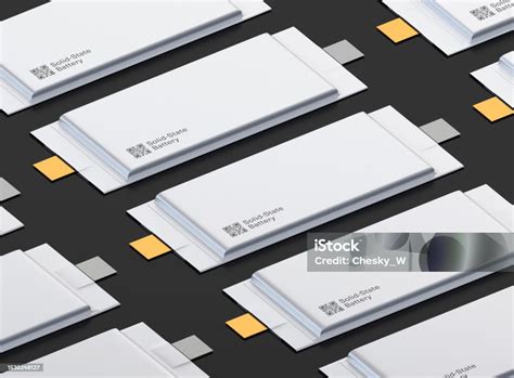 검은색 배경에 샘플 Qr 코드가 있는 솔리드 스테이트 배터리 셀 장치 그룹 배터리 셀에 대한 스톡 사진 및 기타 이미지