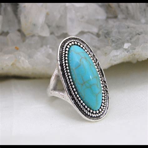 Пръстен Ретро с тюркоаз Полускъпоценни минерали Кристина Арт бижута от естествени