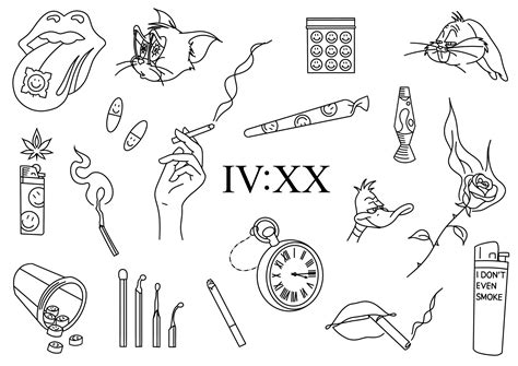 420 Stencils Ready To Use Pre Printed Handpoke Tattoo Transfers
