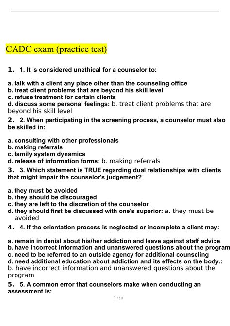 CADC Exam Practice Test Questions And Answers 2022 2023 CADC Illinois Certified Addiction