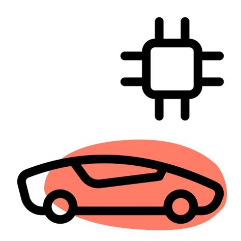 Ev Car With Microchip Embedded Isolated On White Vector Image