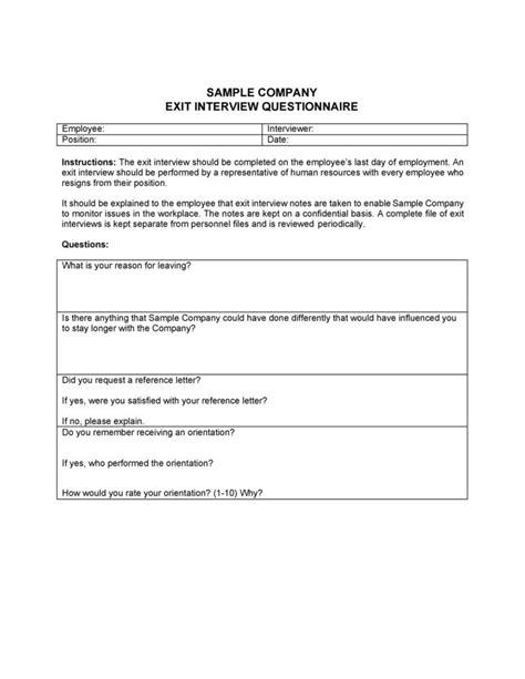 Best Exit Interview Templates Forms ᐅ TemplateLab Best Exit Interview Templates Forms ᐅ TemplateLab