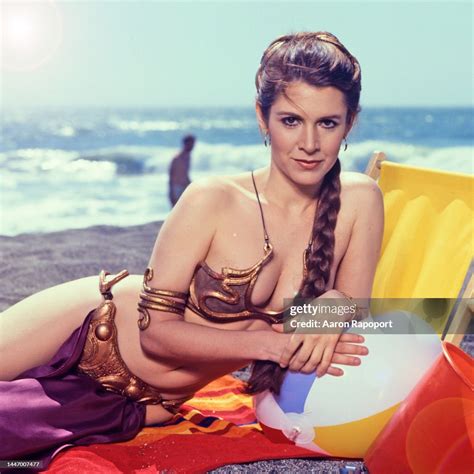 Carrie Fisher On Stinson Beach In Northern California With The Cast