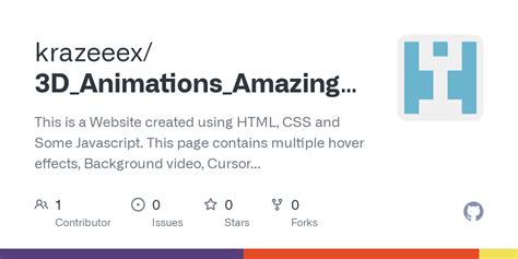 GitHub Krazeeex 3D Animations Amazing Landing Page This Is A Website