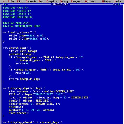 Advent23source Msdos Program Source Code For Advent Calendar