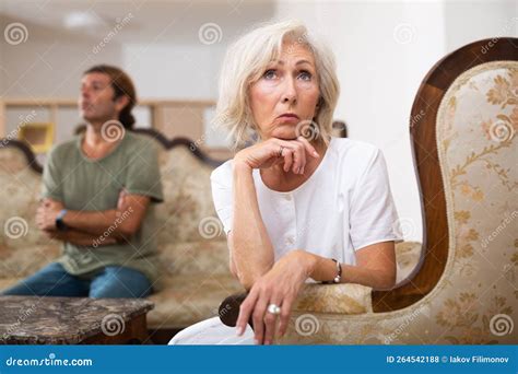 Streit Zwischen Ehemann Und Ehefrau In Der Wohnung Stockfoto Bild Von Niederdr Cken Leute