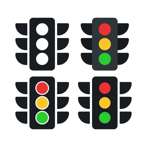 Les Feux De Circulation Sont Réglés Vecteur Gratuite