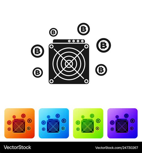 Black Asic Miner Icon Isolated On White Background