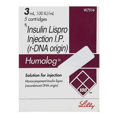 Humalog Insulin Lispro Packaging Type Vial 100 Iu At ₹ 4000box In