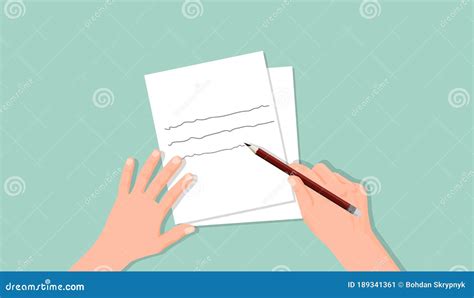 Hands Write Letter Writing And Correcting Text Checking Spelling And Errors Message Stock