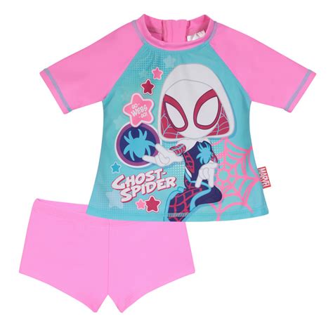Traje De Baño Bebe Niña Set Uv 50 Disney Spidey H2o Wear