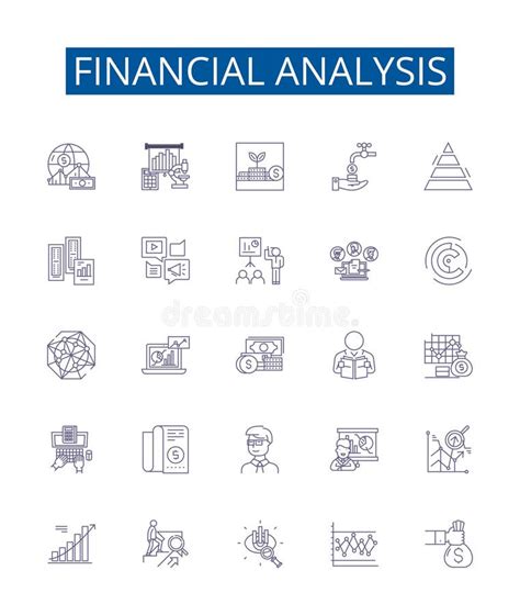 Financial Analysis Line Icons Signs Set Design Collection Of Budgeting