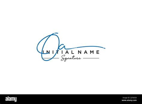 Oa Signature Logo Template Vector Hand Drawn Calligraphy Lettering