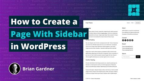 Create A Page With Sidebar Template In Wordpress Youtube