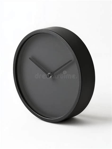 Minimalist Black Analog Clock On White Background Stock Illustration