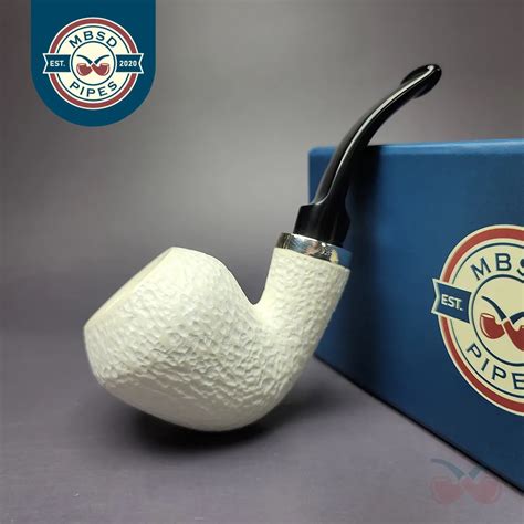 Mbsd Meerschaum Silver Rustic Acorn Reverse Calabash Block Meerschaum